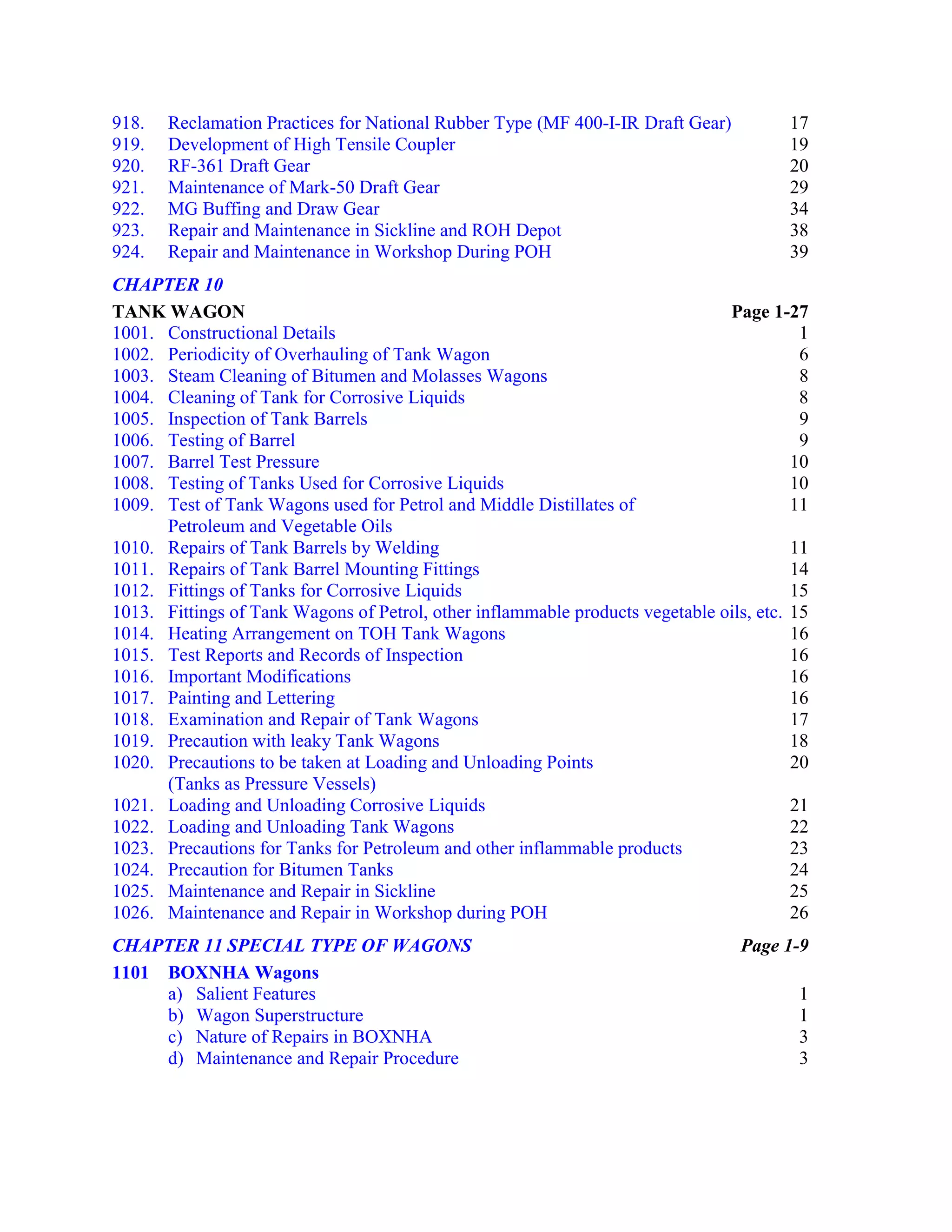 Maintenace manual for wagons | PDF