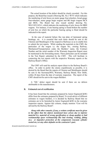 Maintenace manual for wagons | PDF