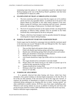Maintenace manual for wagons | PDF