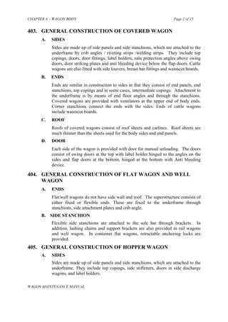 Maintenace manual for wagons | PDF