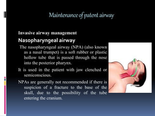 Maintenace of patent airway | PPTX