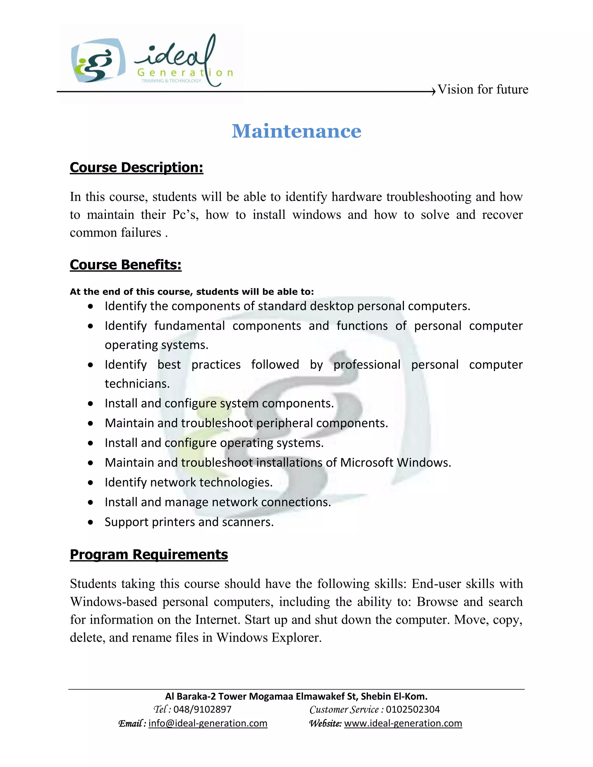 Maintenance | PDF | Internet for Beginners | Internet