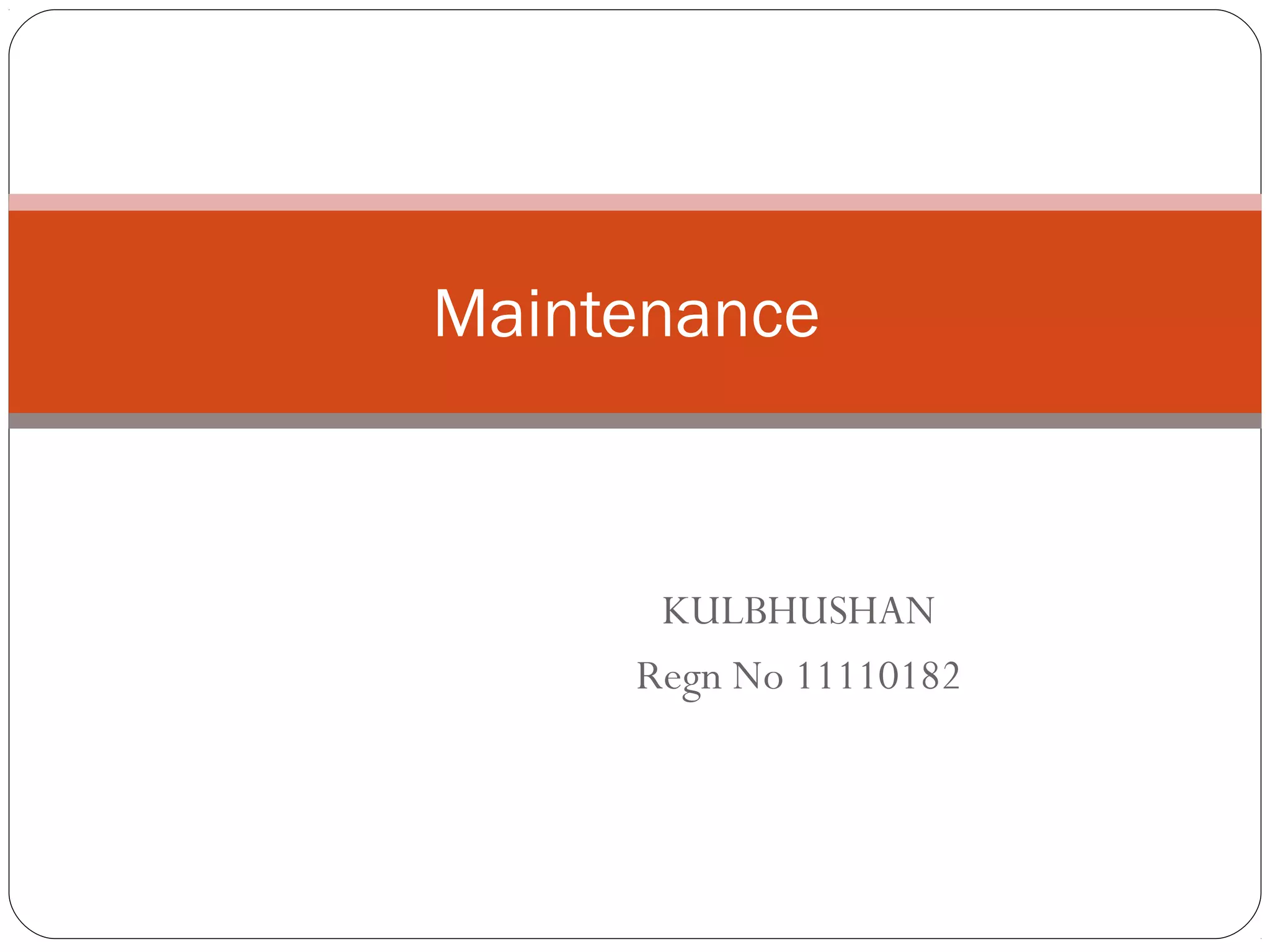 Maintenance | PPT