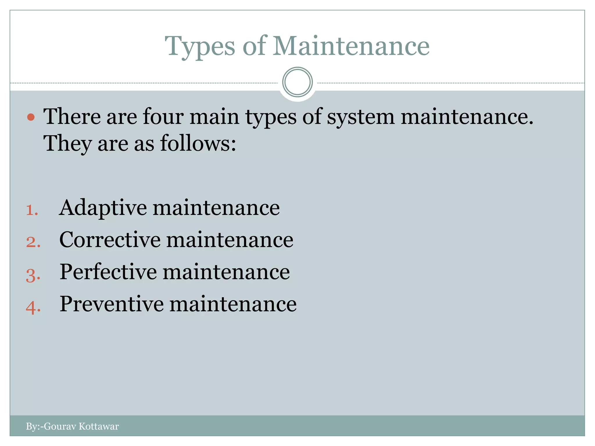 Maintenance | PPTX