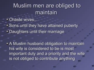 Maintenance.comparative family law | PPT