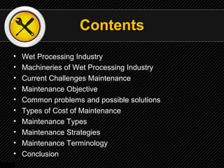 Machine Maintenance of Wet Processing Industry-Textile | PPT