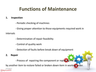 Maintenance ppt | PPT
