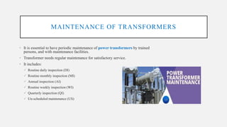 Maintenance in INSTALLATION AND MAINTENANCE OF ELECTRICAL EQUIPMENT | PPT