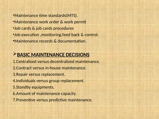 MAINTENANCE ppt on preventive and predictive. | PPT