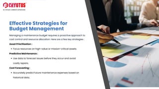 Maintenance Budgeting and Cost Control in Facility Management | PDF