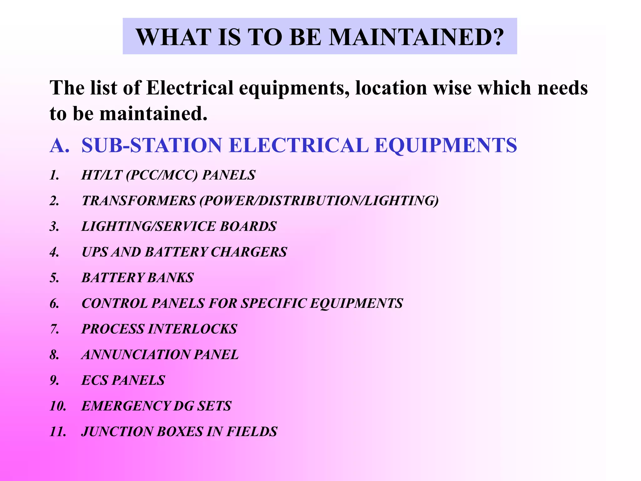 Basics of Electrical Engineering & Maintenance Practices | PPT
