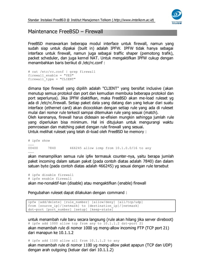 FreeBSD Firewall | PDF