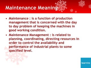 Maintenance Management | PPT