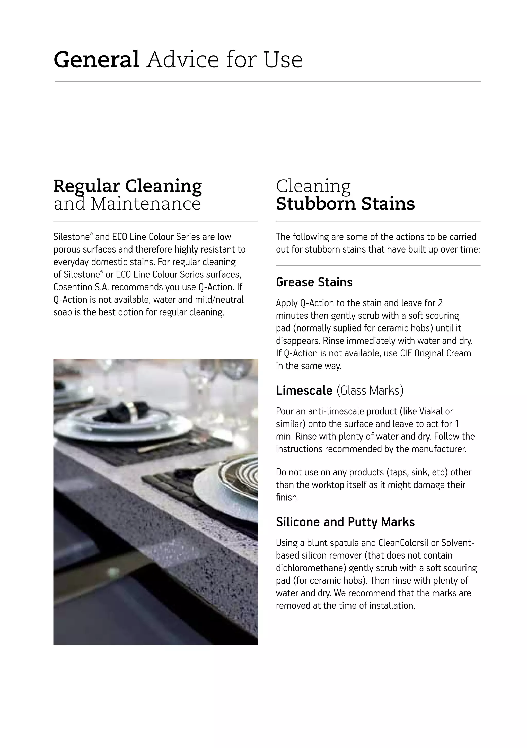 Silestone Maintenance use-en | PDF