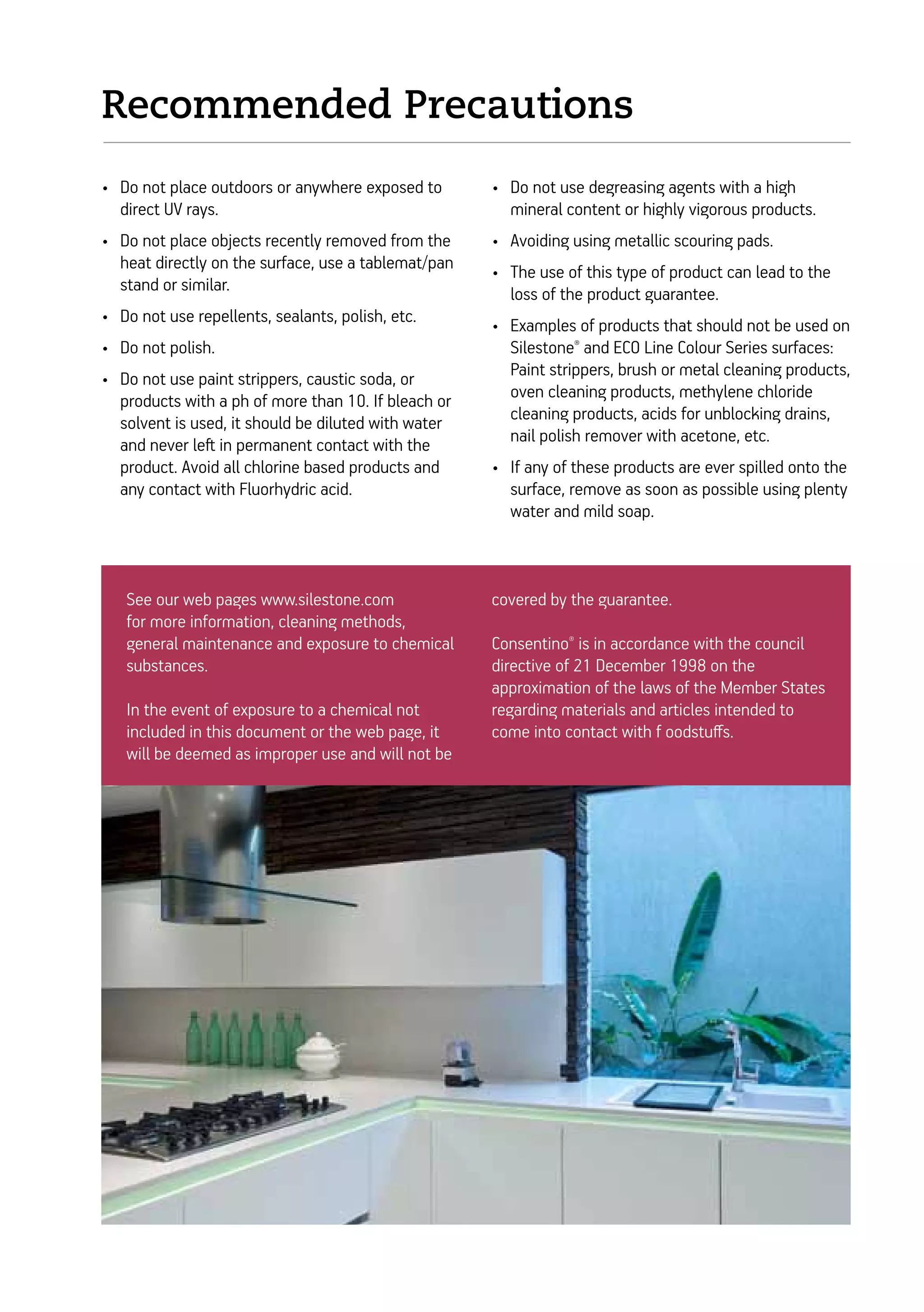 Silestone Maintenance use-en | PDF
