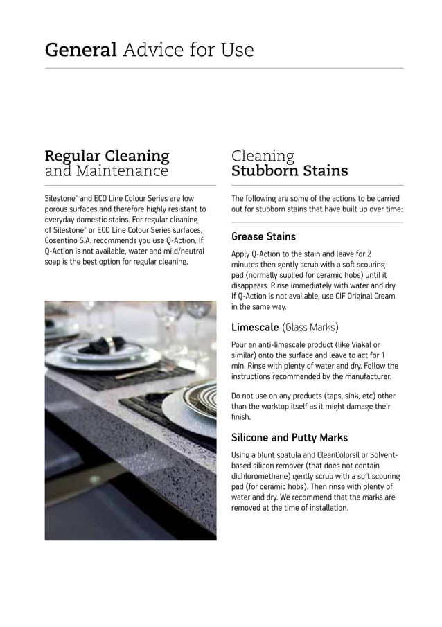Silestone Maintenance use-en | PDF