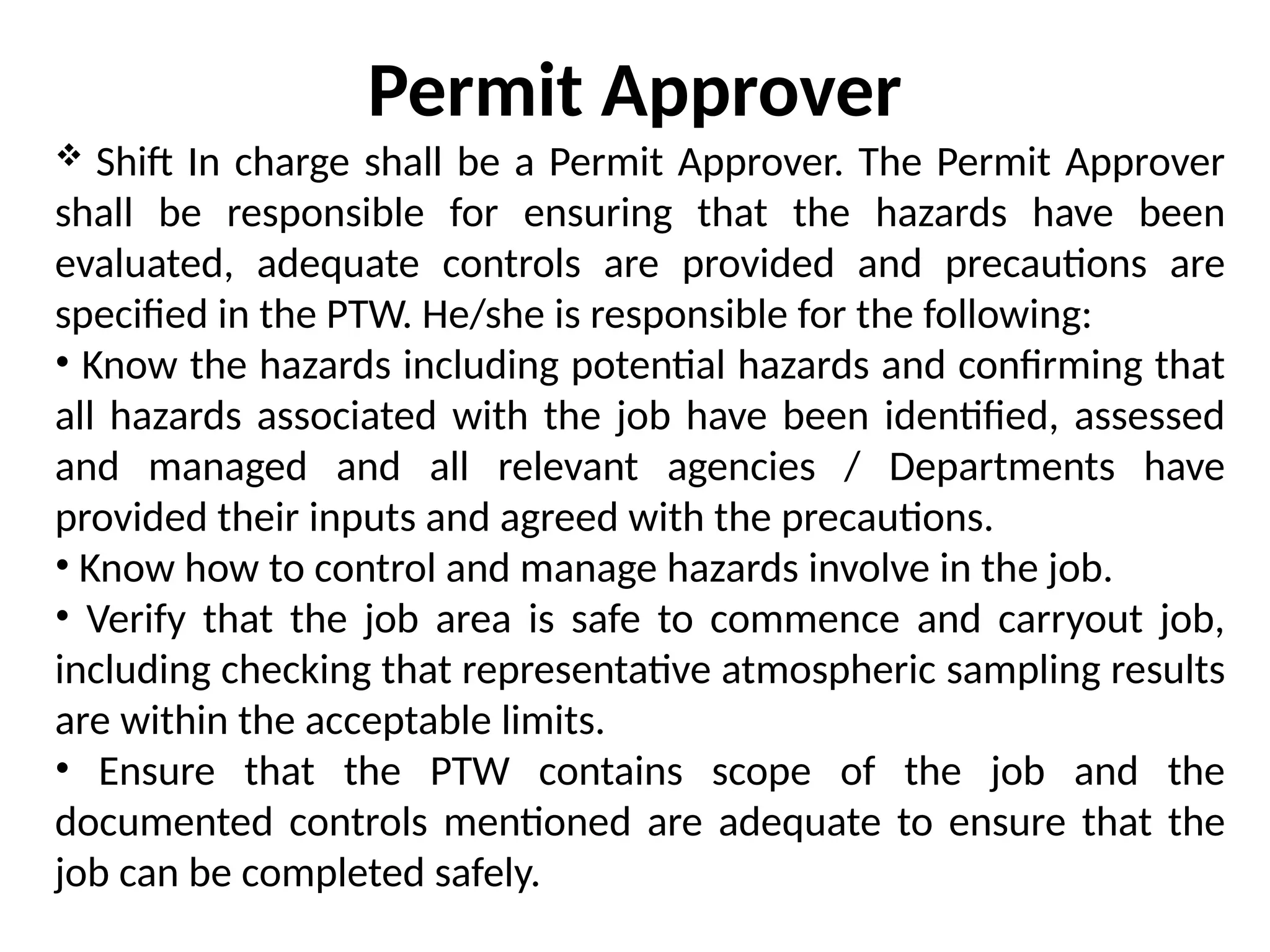 Maintenance - Work Permit Procedures, Self Permit, Permit on Phone ...