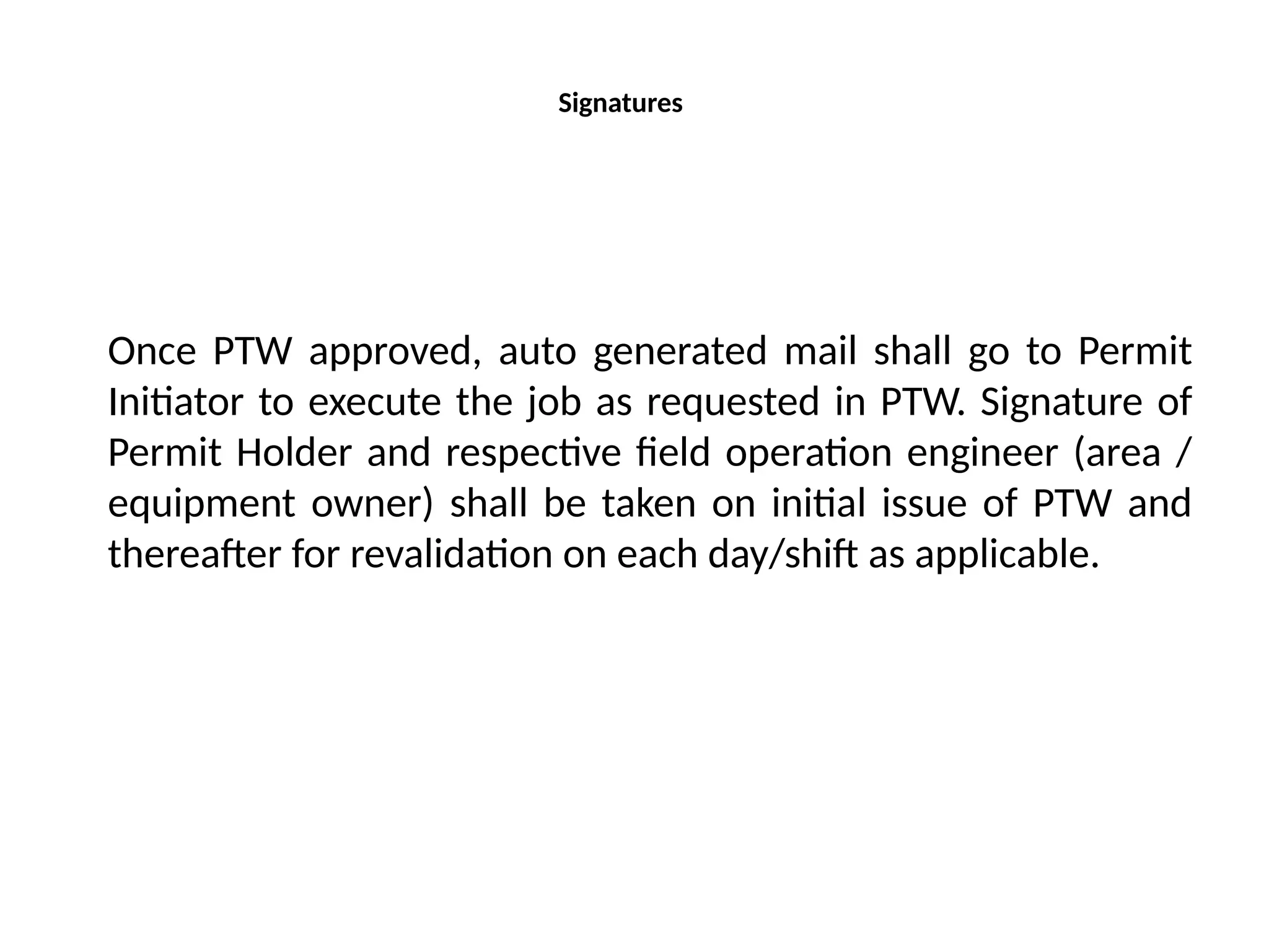 Maintenance - Work Permit Procedures, Self Permit, Permit on Phone ...