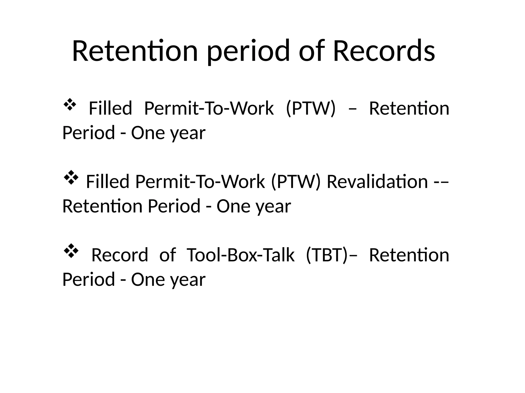 Maintenance - Work Permit Procedures, Self Permit, Permit on Phone ...