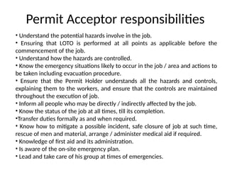 Maintenance - Work Permit Procedures, Self Permit, Permit on Phone ...