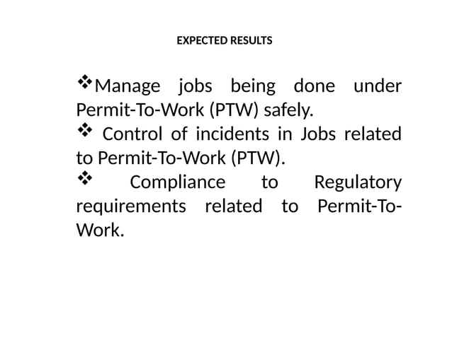 Maintenance - Work Permit Procedures, Self Permit, Permit on Phone ...