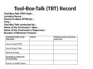 Maintenance - Work Permit Procedures, Self Permit, Permit on Phone ...