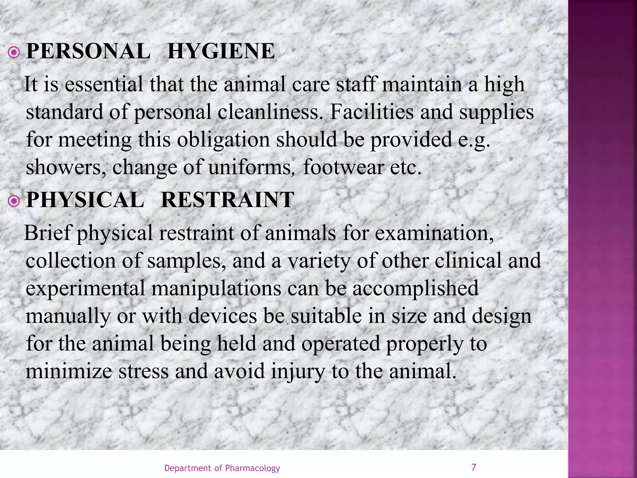 Maintenance and breeding of laboratory animals | PPTX