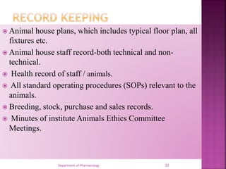 Maintenance and breeding of laboratory animals | PPTX