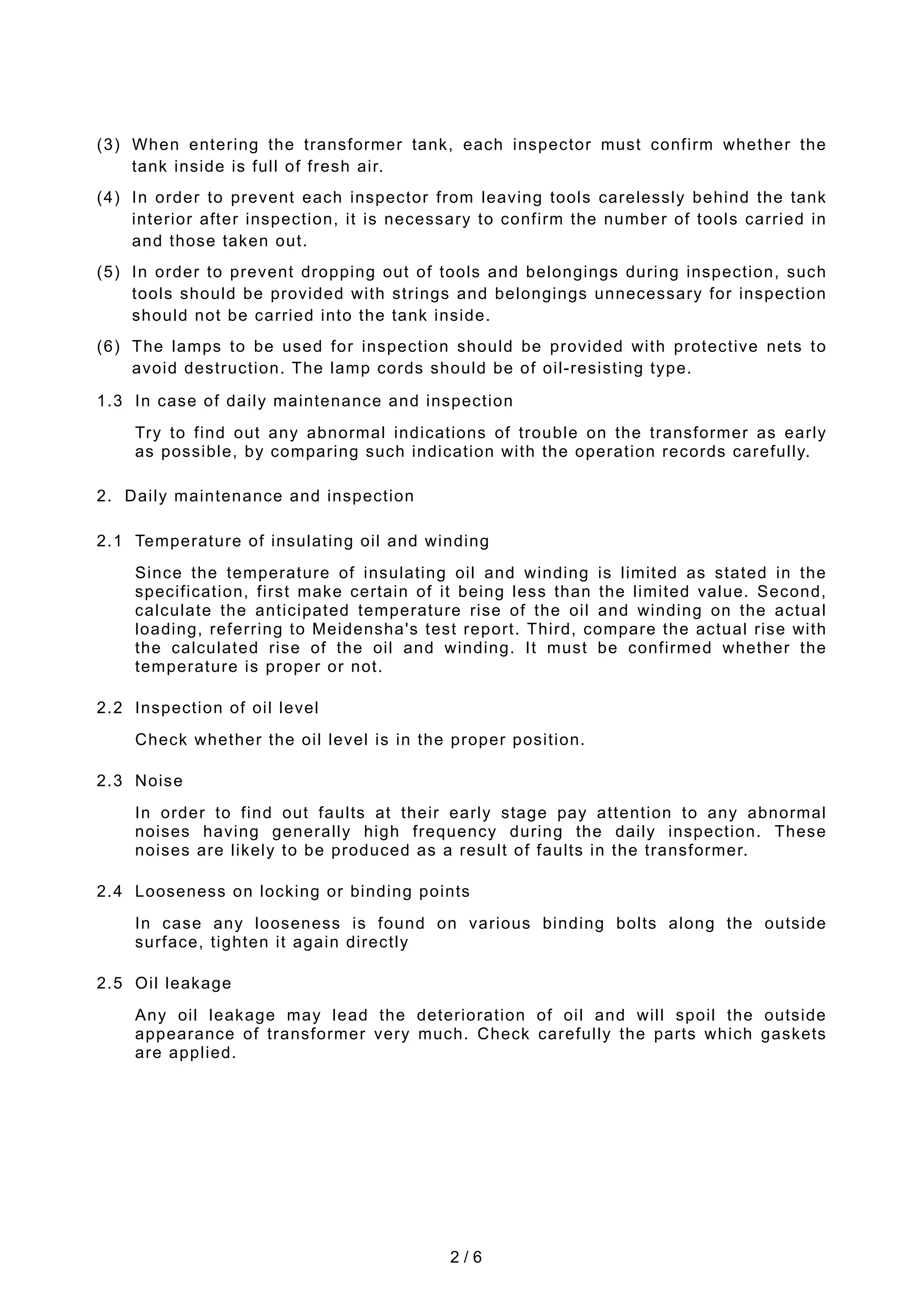 Maintenance and inspection_of_transformer | PDF