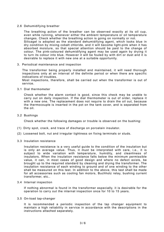 Maintenance and inspection_of_transformer | PDF