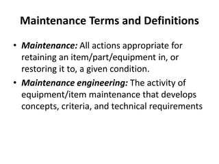 Maintenance and maintenance | PPTX