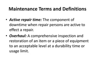 Maintenance and maintenance | PPTX