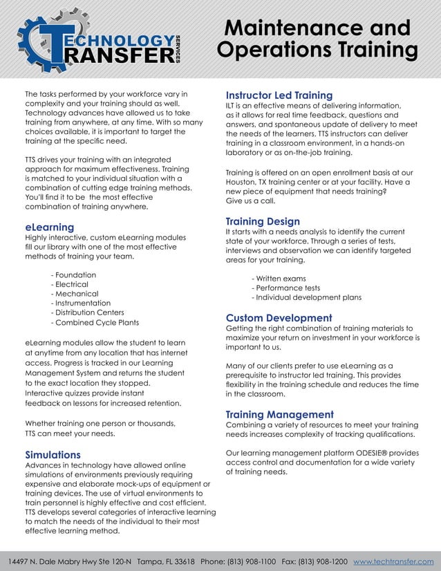 Maintenance and Operations training | PDF