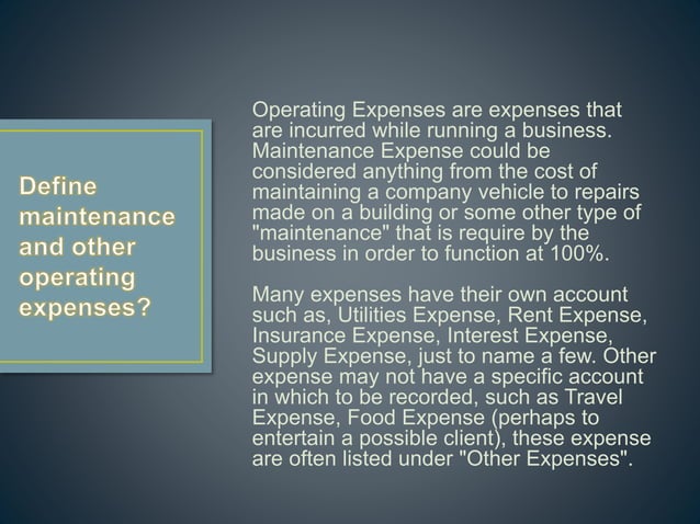 Maintenance and other operating expenses | PPTX