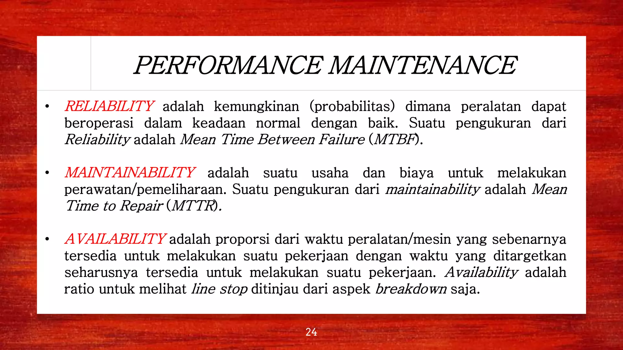 Maintenance and reliability | PDF