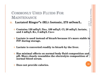 Maintenance and replacement fliud therapy | PDF