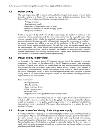Maintenance and Troubleshooting of Uninterruptible Power Supply (UPS ...