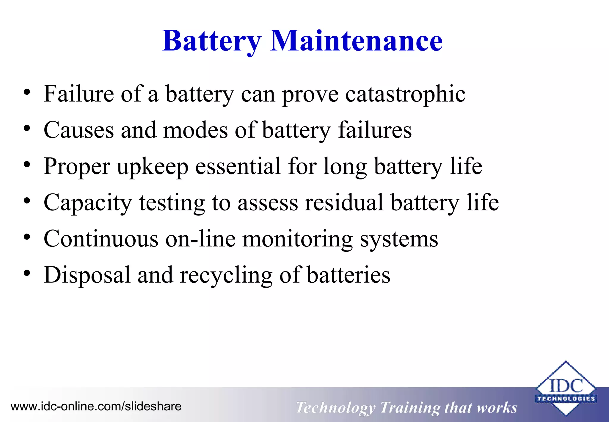 Maintenance and Troubleshooting of Uninterruptible Power Supply (UPS ...