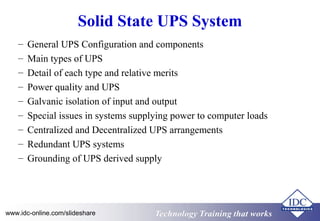 Maintenance and Troubleshooting of Uninterruptible Power Supply (UPS ...