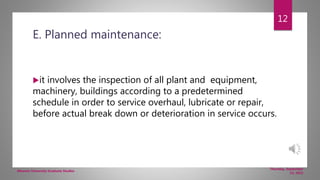 Maintenance By Julan Pacatang.pptx | Mechanical and Industrial ...