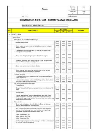 Maintenance check list fire protection system | PDF