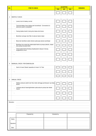 Maintenance check list fire protection system | PDF
