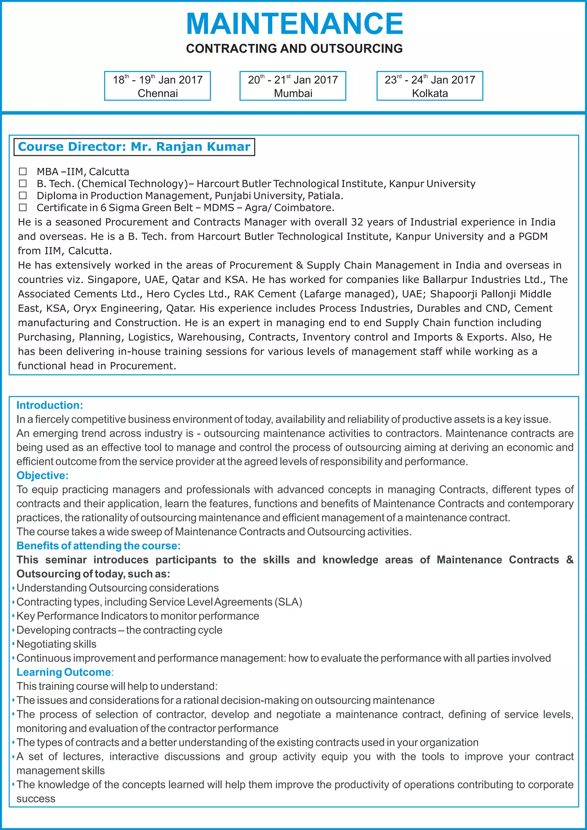 Maintenance contracting & outsourcing | PDF