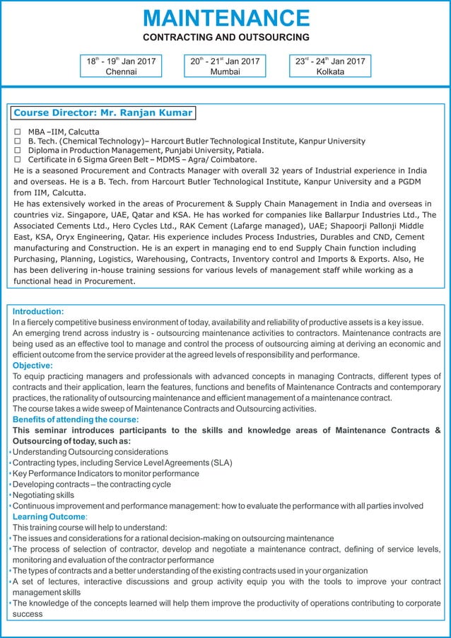 Maintenance contracting & outsourcing | PDF