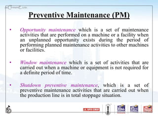 Standard Maintenance Practices , Types.ppt
