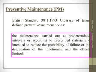 Introduction to maintenance and its types | PDF