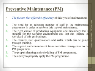 Introduction to maintenance and its types | PDF
