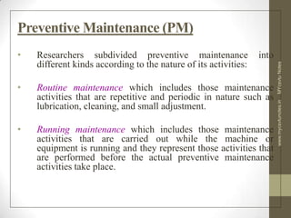 Introduction to maintenance and its types | PDF