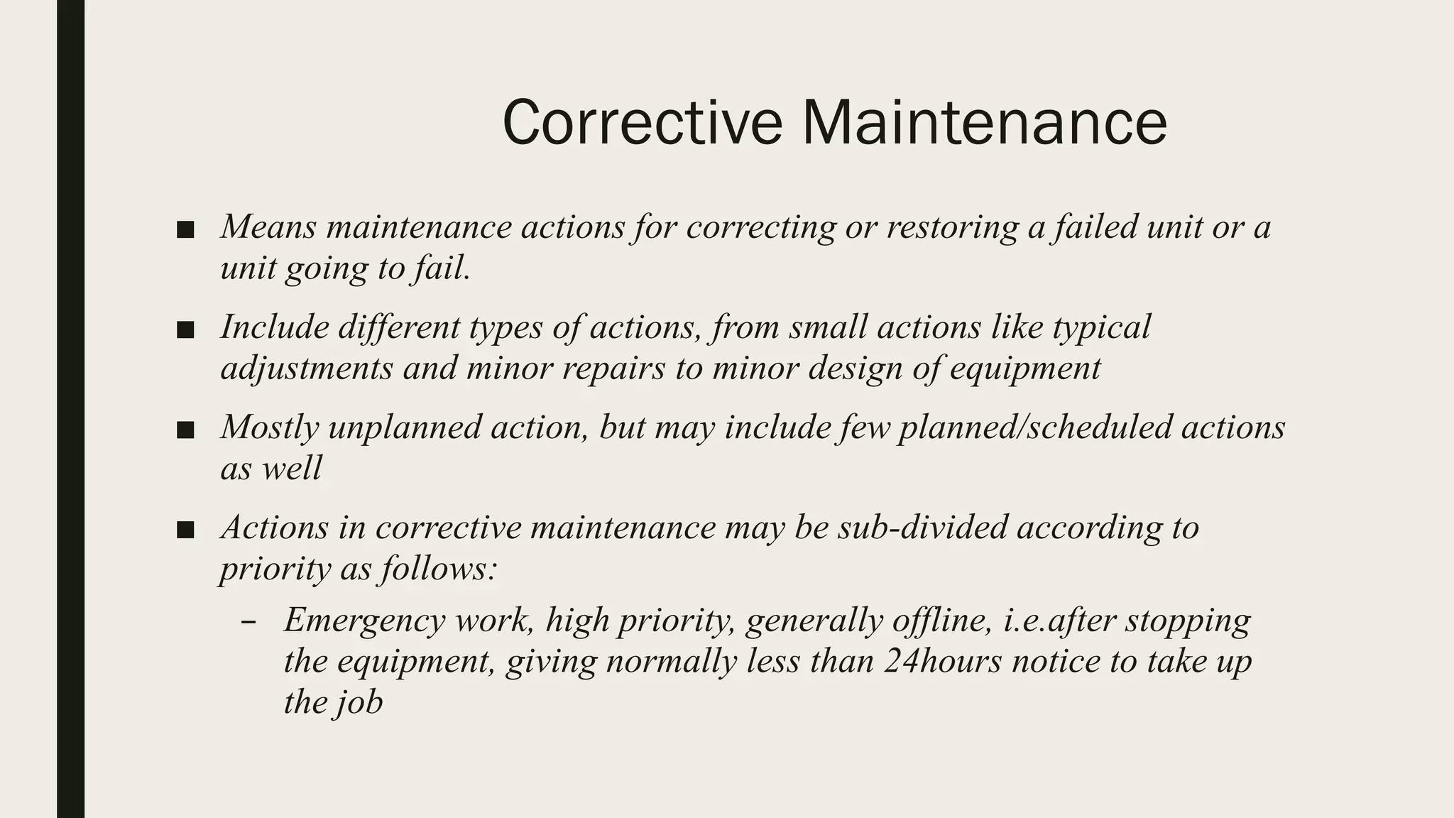 Maintenance Strategy, Types of Maintenance | PDF