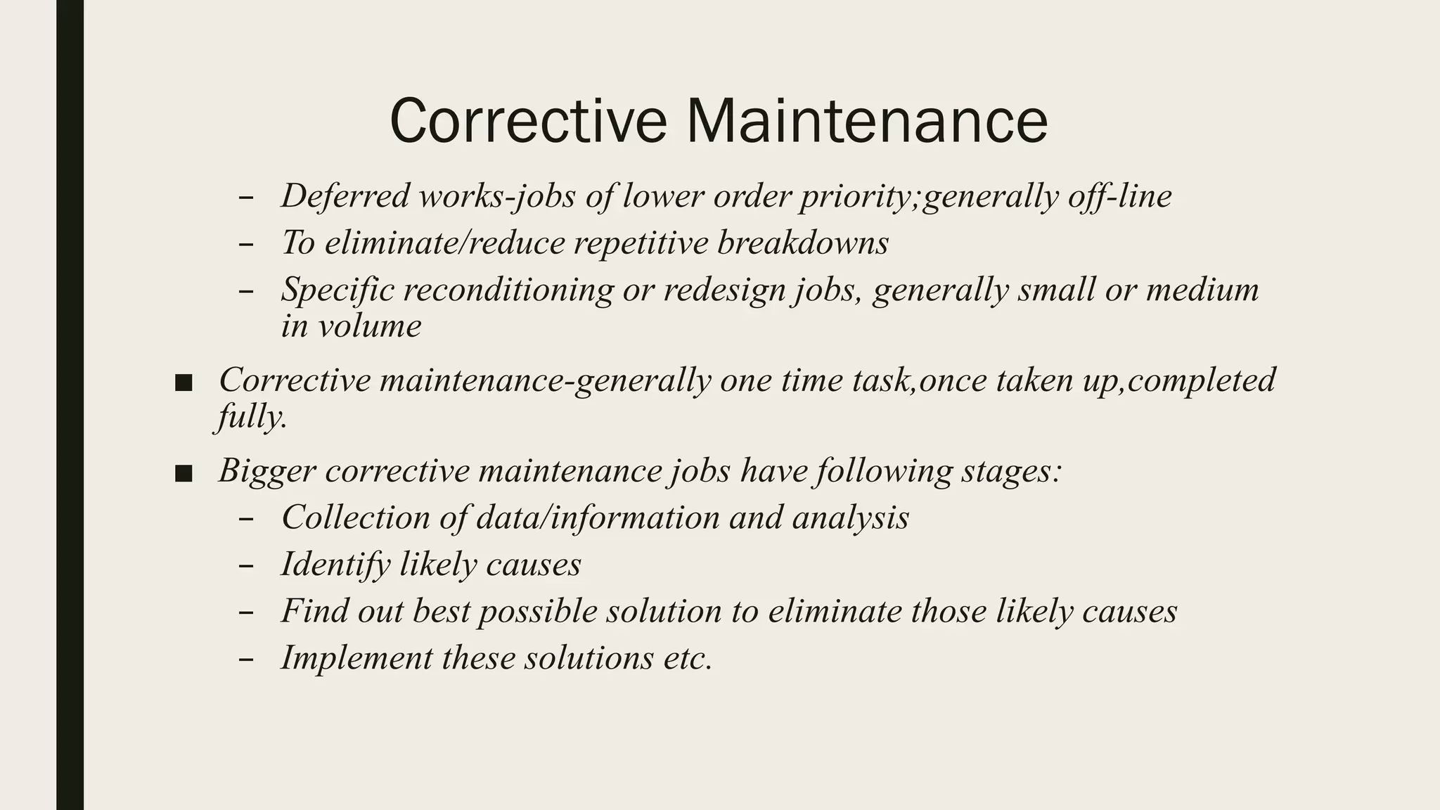 Maintenance Strategy, Types of Maintenance | PDF